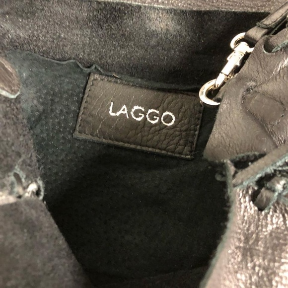 Laggo | Bags | Laggo Black Leather Fringes Flap Cross Body Bag | Poshmark